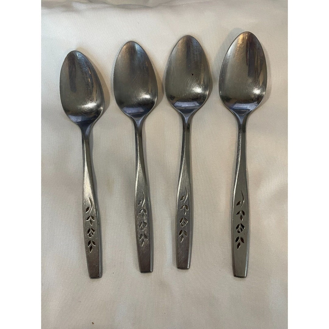 Vintage Imperial Rose Silhouette Teaspoons Set of 4 - Etsy