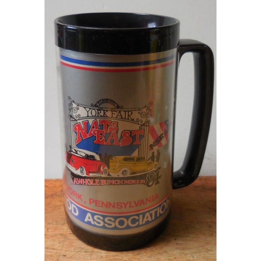 Vtg. National Street Rod Assc. York Fair Thermo Serv Insulated Plastic ...