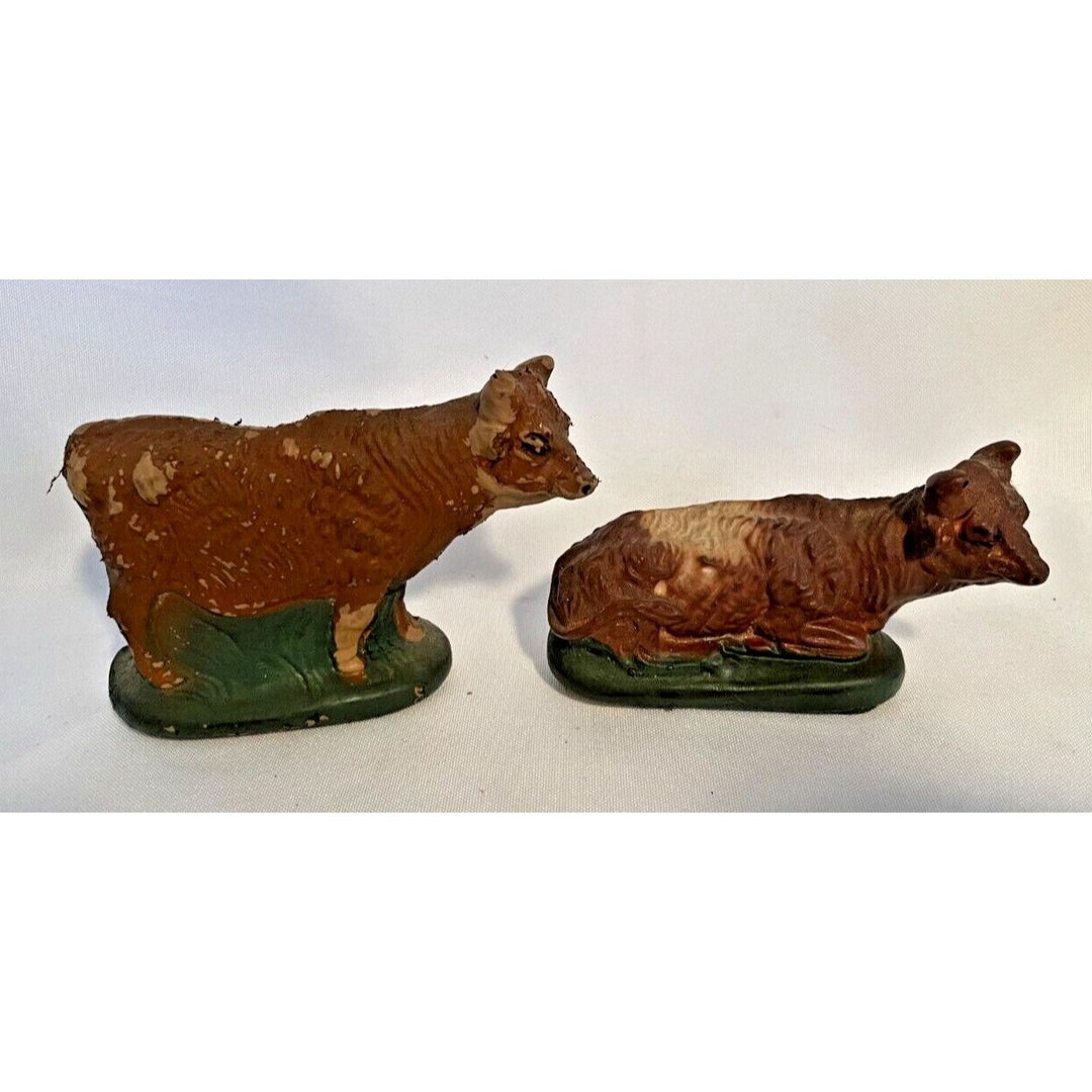 Lot of 2 Vintage Rubber Cow Figurine - Etsy
