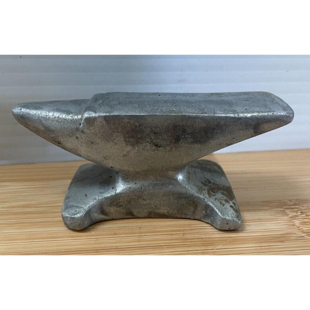 Vintage 3 5/8” Small Aluminum Homemade Anvil Jeweler Lightweight Paper ...