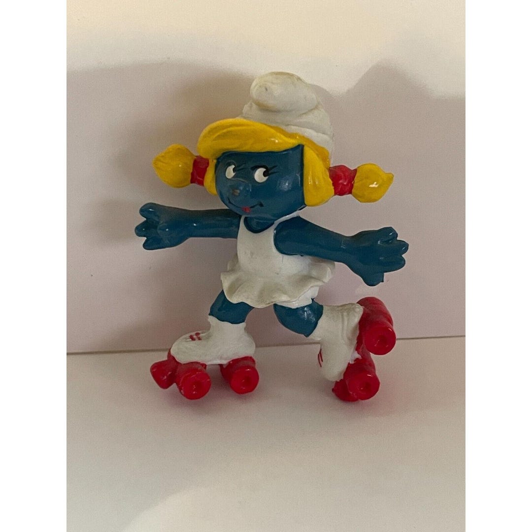 Smurfs Smurfette Roller Skating Skater Skate Smurf Figure - Etsy