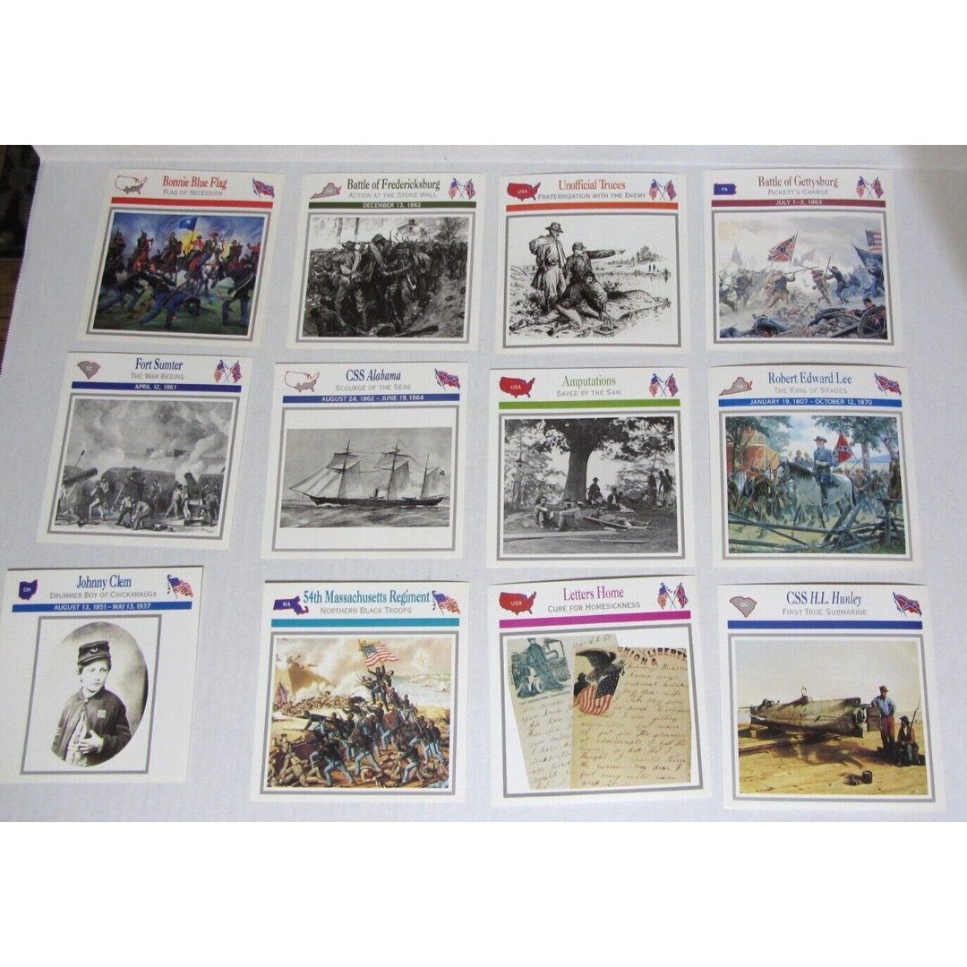 Lot of 12 1993 Atlas, Civil War Cards, Educational Facts - Etsy