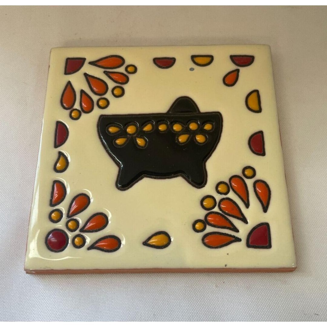 Glazed 4” Square Tile Mortar & Pestle Southwestern - Etsy