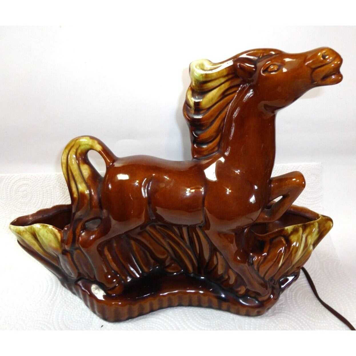 Mid Century Modern Brown Horse Stallion TV Television Lamp Light MCM ...