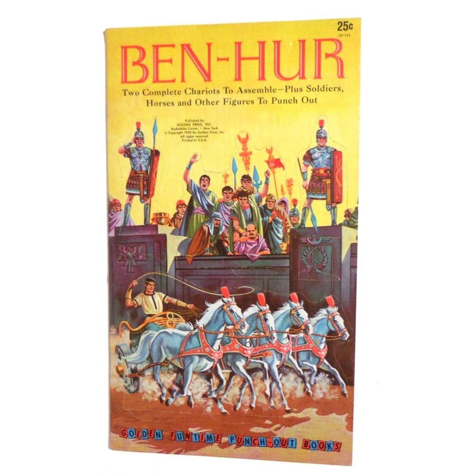 Vtg 1959 Golden Funtime Punch-out Activity Book Ben-hur Toy Never Used ...