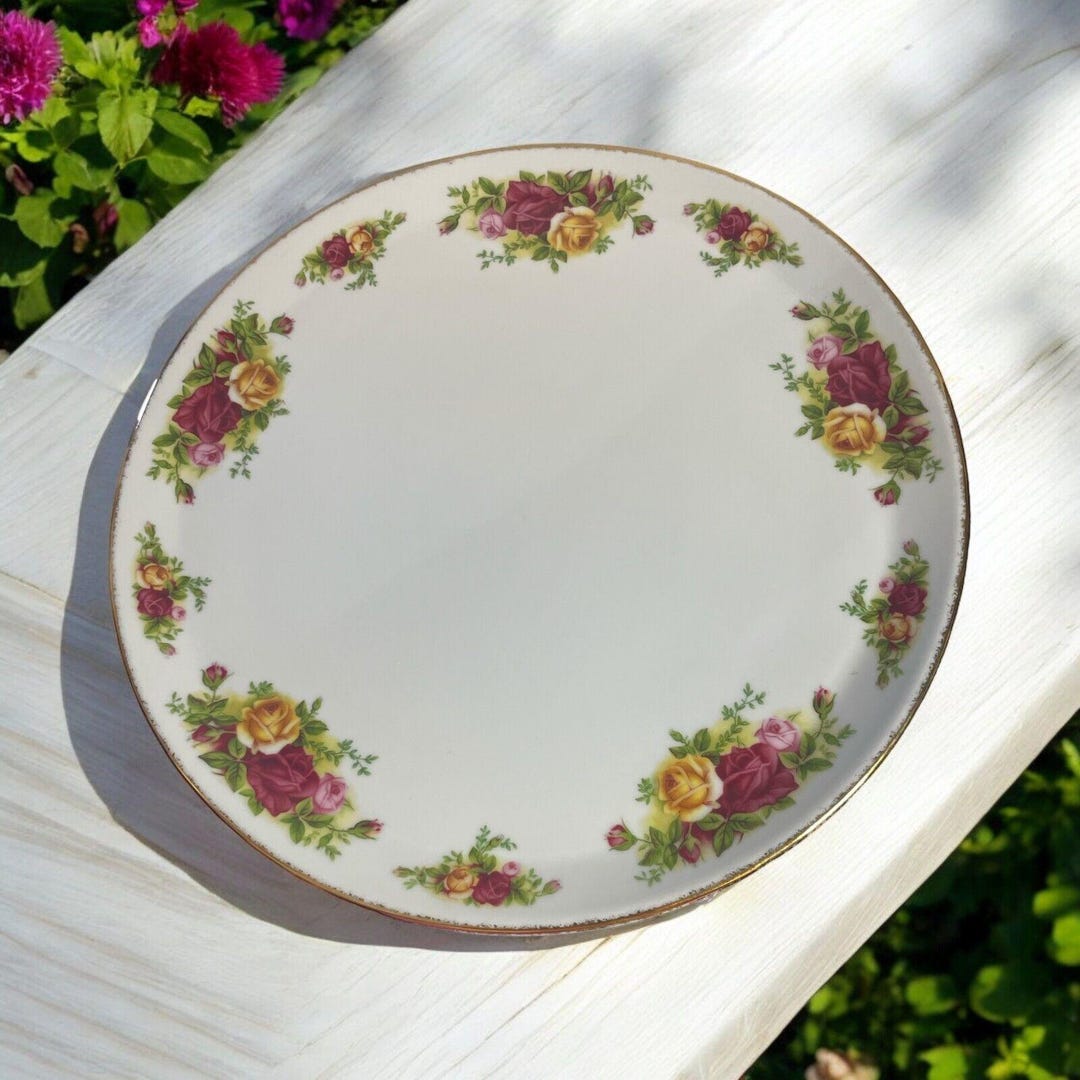 Royal Albert Old Country Roses 10 3/4" Flat Cake Plate Platter - Etsy