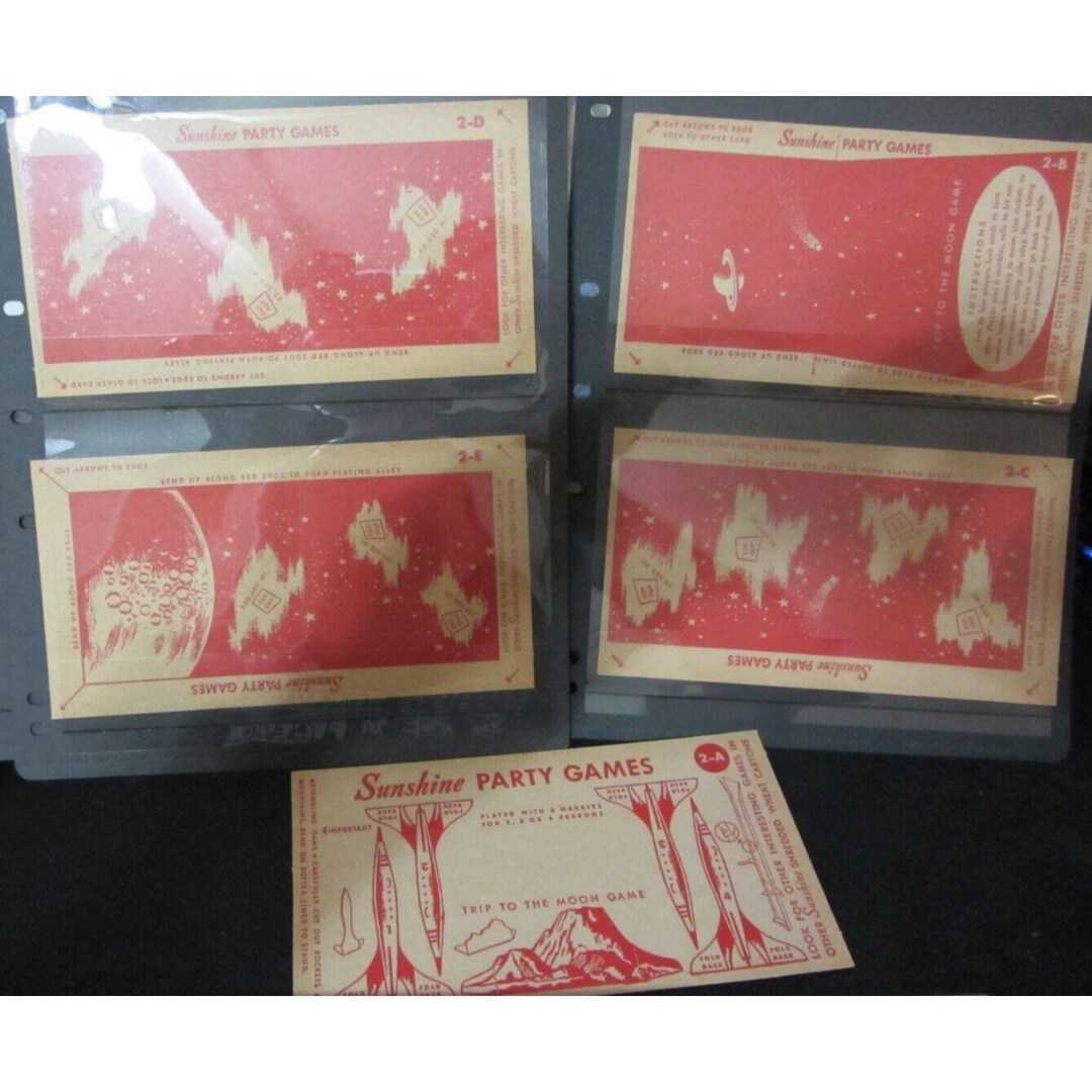Vintage Shredded Wheat Advertising "trip to the Moon" Game 5 Cards ...