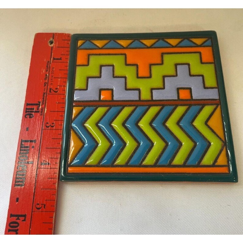 Glazed 4 Square Tile Aztec Designs Southwestern - Etsy