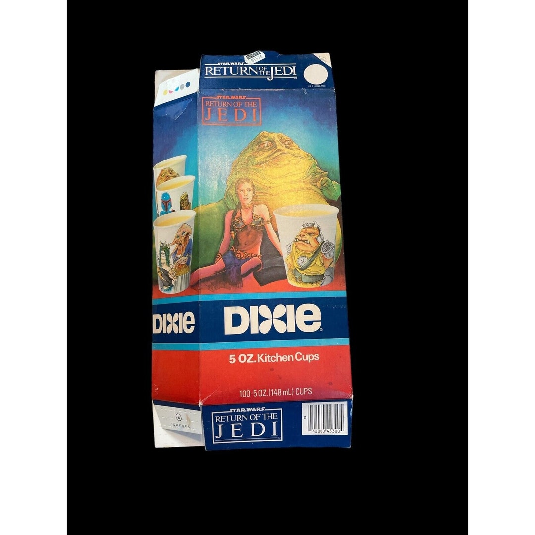 1983 Box Only Dixie Cups Star Wars Princess Leia Slave Return of the ...