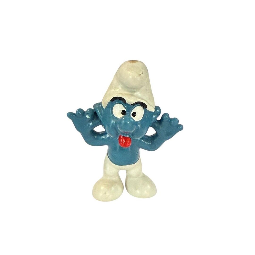 Smurf Smurfs Sticking Out Tounge and Fingers in Ears Schleich - Etsy