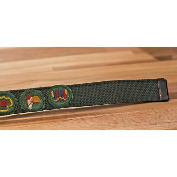 Vintage Girl Scout Scout Trefoil Buckle - Green Webb … - Gem