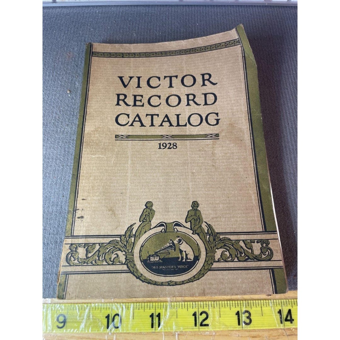 Antique 1928 Edition, Victor Record Catalog - Etsy
