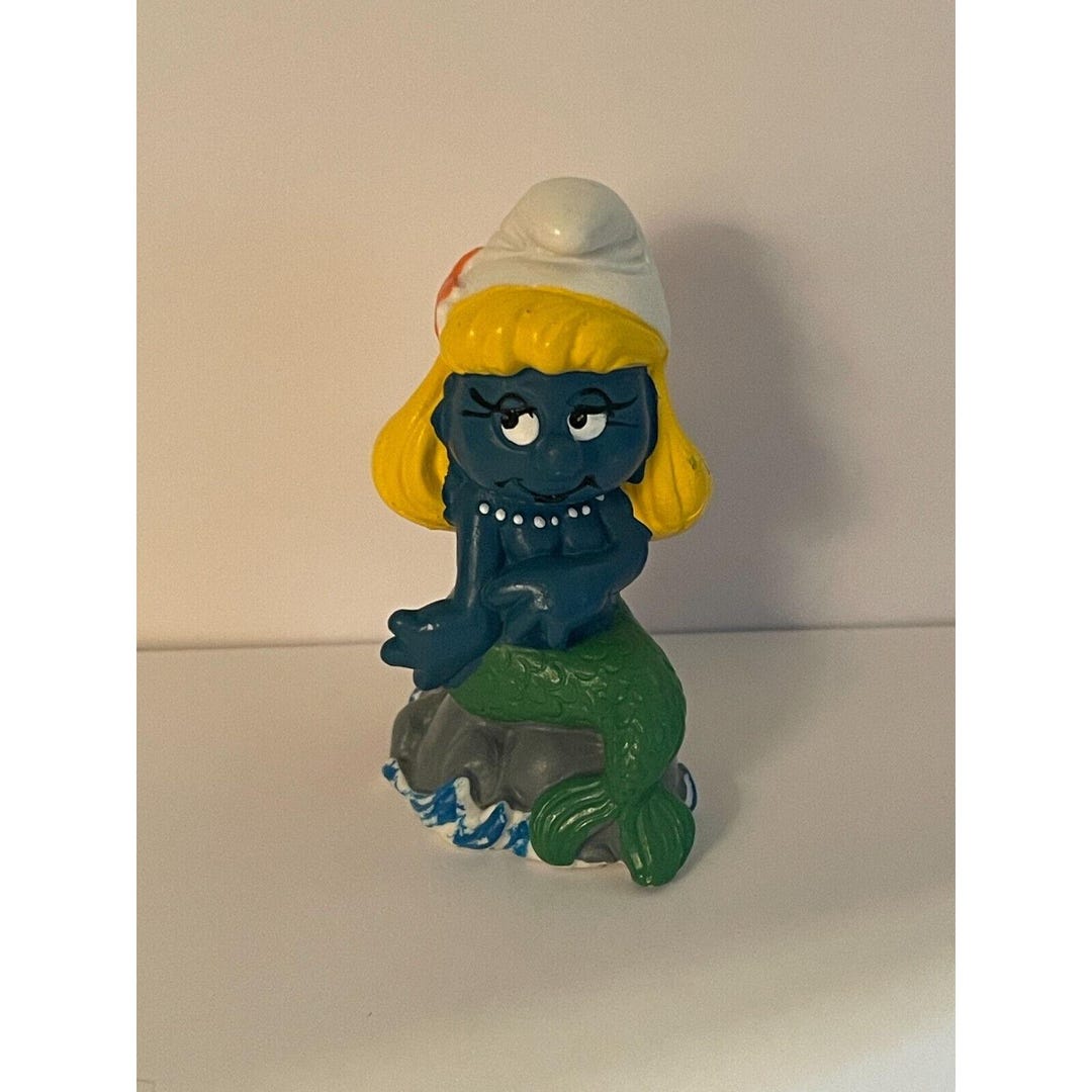 Smurf Smurfette Mermaid Vintage Figure PVC Schleich - Etsy