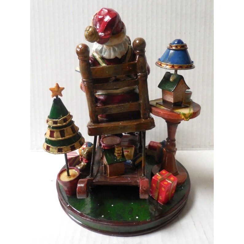 Santa Claus Display Figurine, Christmas Centerpiece, Santa in Rocker - Etsy