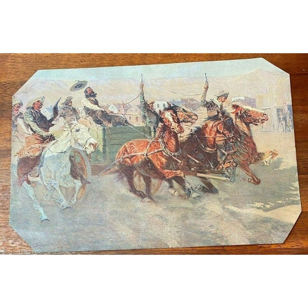 Frederic Remington stagecoach Hold Up Print 12.5 X - Etsy