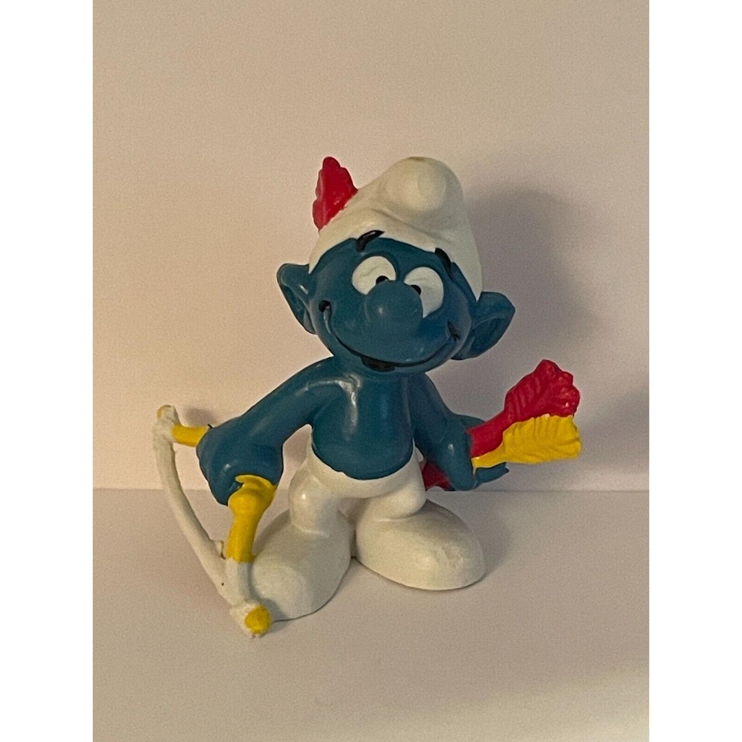 Smurf With Bow and Arrows Archery Archer Vintage Figure PVC Schleich - Etsy