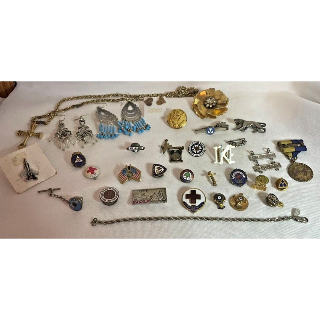 Lot of Hat, Lapel Pins and More Military, Red Cross, Ypcp, Etc - Etsy