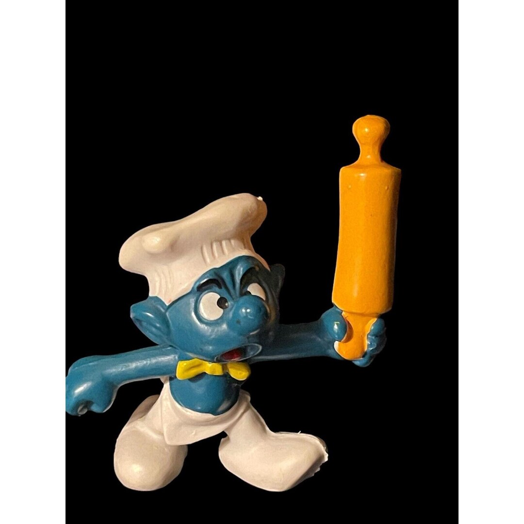 Smurfs Rolling Pin Smurf Angry Chef Cook Chasing Vintage Figure - Etsy