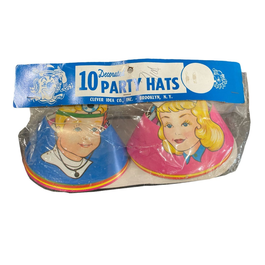 10 Vintage Classic Birthday Party HATS Supplies Clever Idea Co NOS ...
