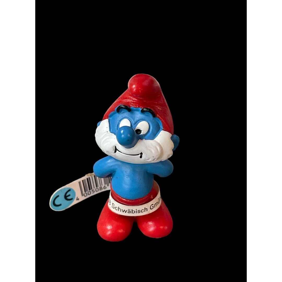Smurf Vintage Pvc 2 Figure Smurf Papa Thinking 20424 Peyo Schleich W ...