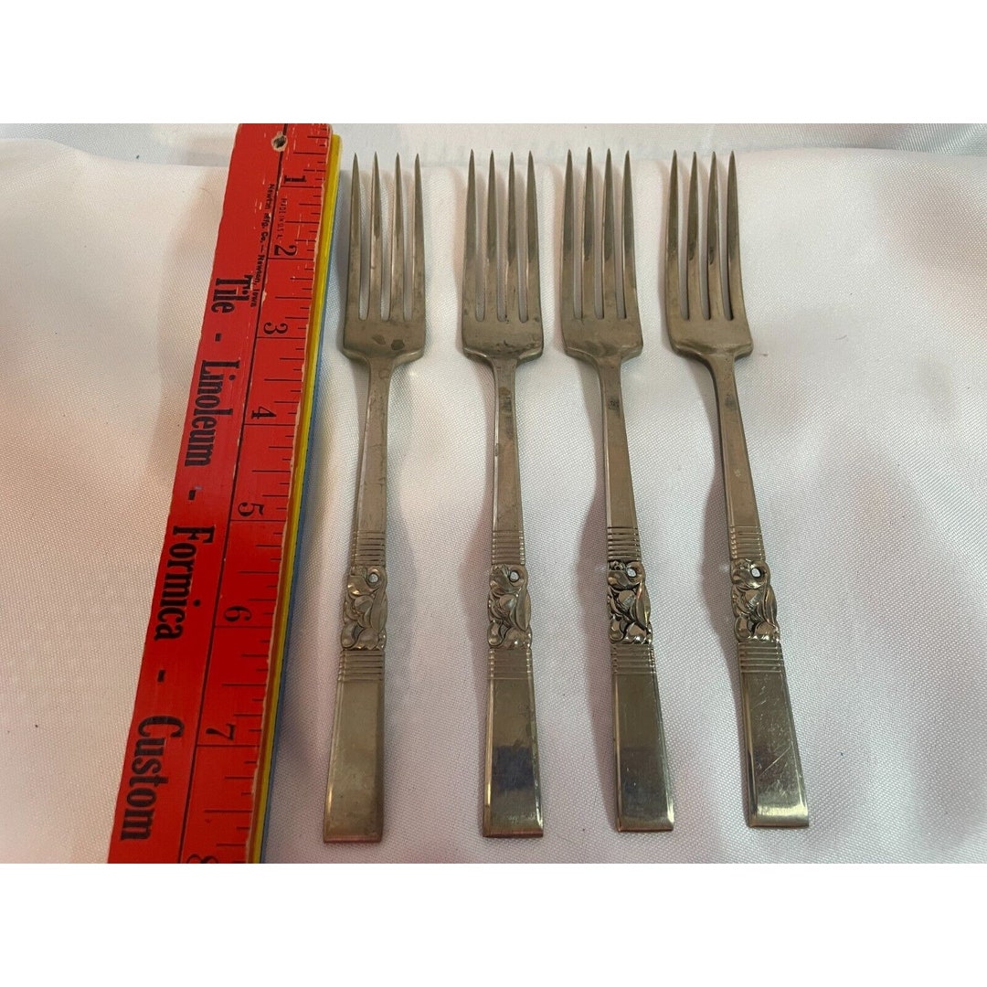 Community Morning Star Dinner Fork Set of 4 Silver Plate Vintage 7 5/8 ...