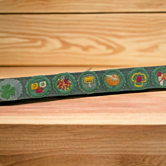Vintage Girl Scout Scout Trefoil Buckle - Green Webb … - Gem
