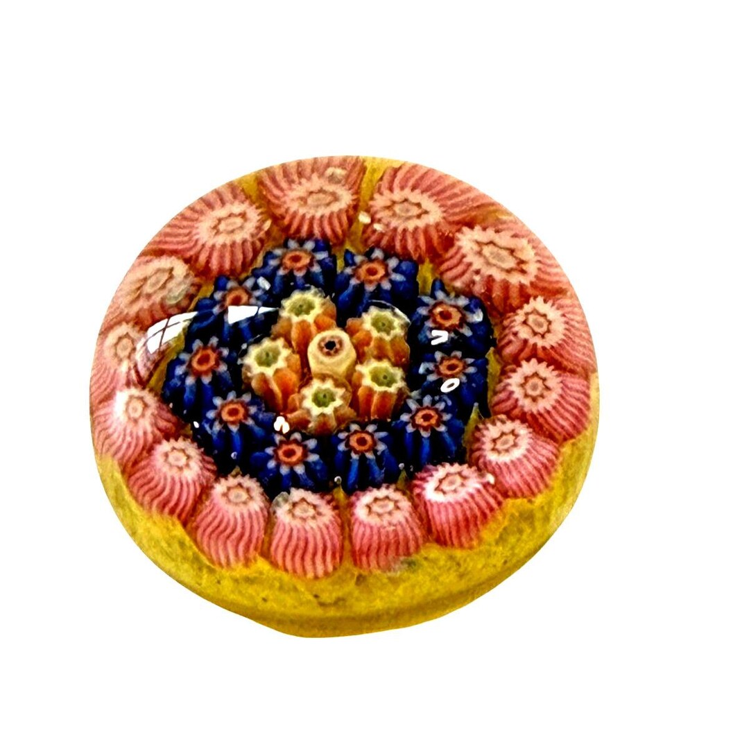 Vintage Small Millefiori Art Glass Paperweight Beautiful - Etsy
