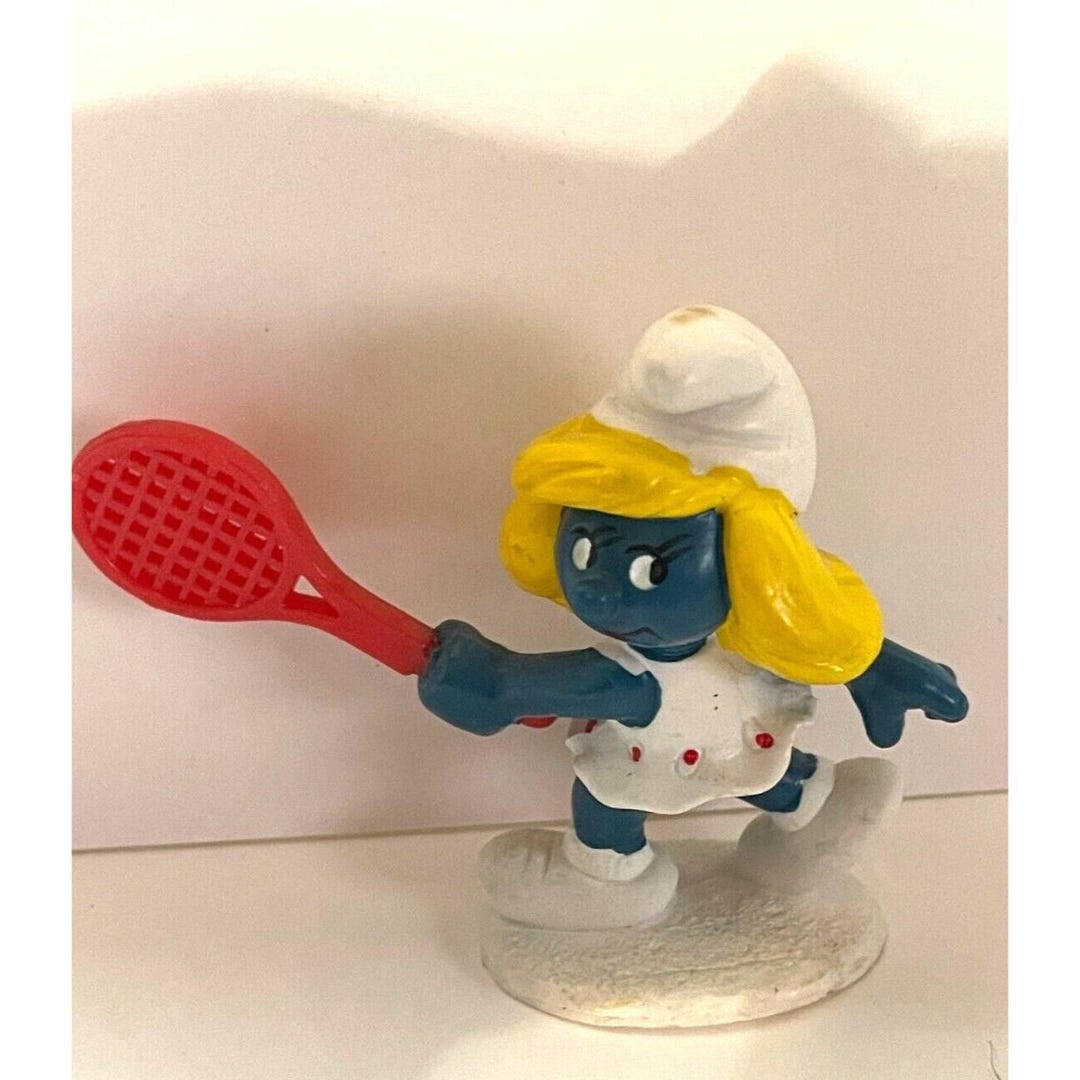Vintage Smurfs Tennis Smurfette Figure PVC PEYO Schleich 1981 - Etsy