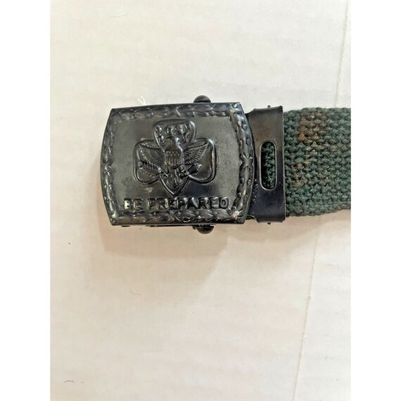 Vintage Girl Scout Scout Trefoil Buckle - Green Webb … - Gem