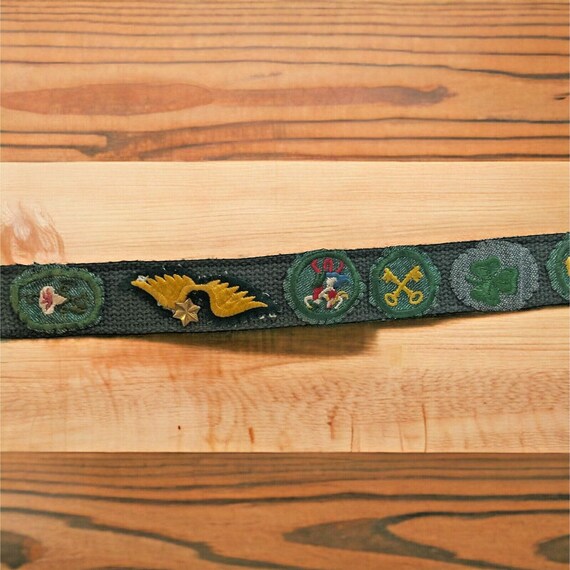 Vintage Girl Scout Scout Trefoil Buckle - Green Webb … - Gem