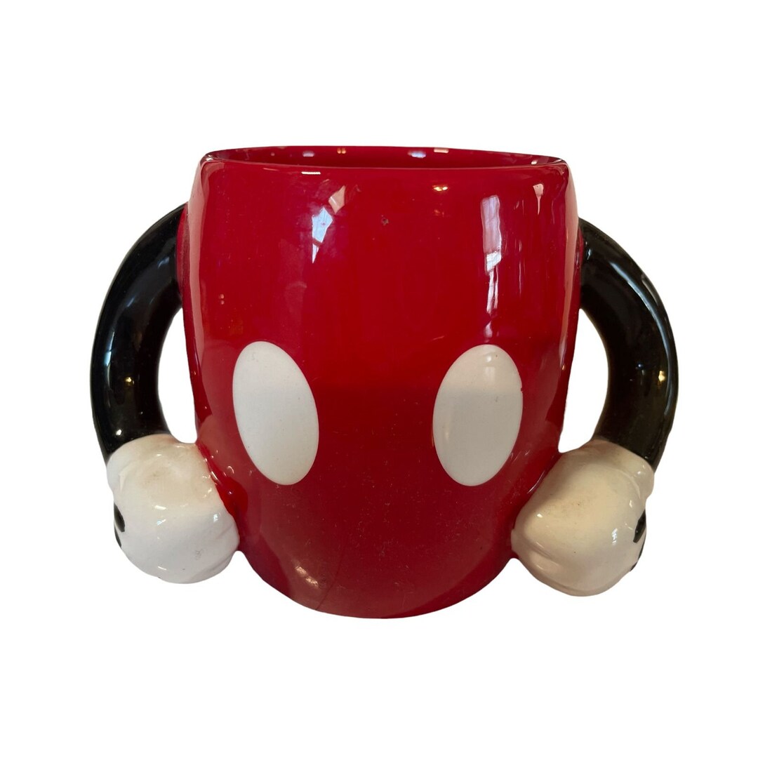 Disney Galerie Mickey Mouse Arms Hands Double Handles Red Pants Coffee ...