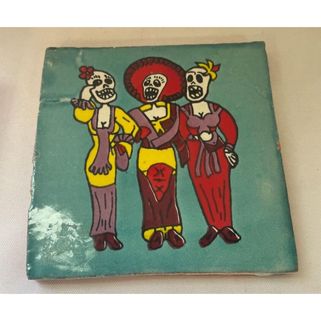Glazed 4” Square Tile Singing Trio Day of the Dead - Etsy