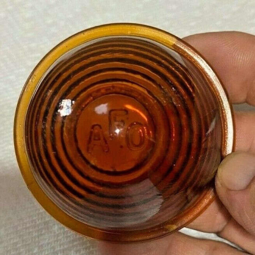 Vtg. Amber Amber Auto Lamp Light Lens AFO Anthes Force Oiler Co ...