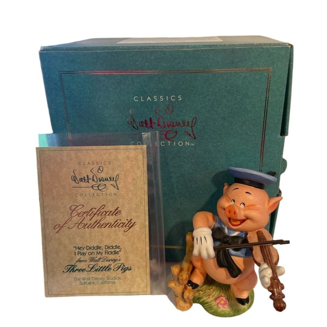 WDCC 3 Little Pigs Fiddler Pig Hey Diddle Diddle, I Play on My Fiddle ...