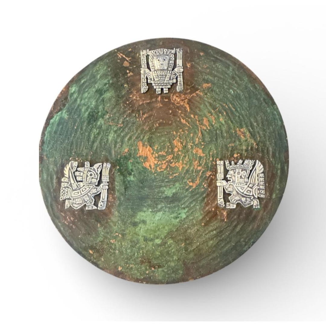 Vicky Industria Peruana ~ Vintage Copper Plate W/ Sterling Maya ...