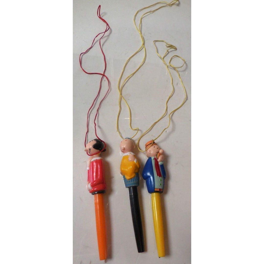 3 Vtg Olive Oyl, Sweet Pea & Wimpy Pen Pencil Toppers With Pens (A) - Etsy