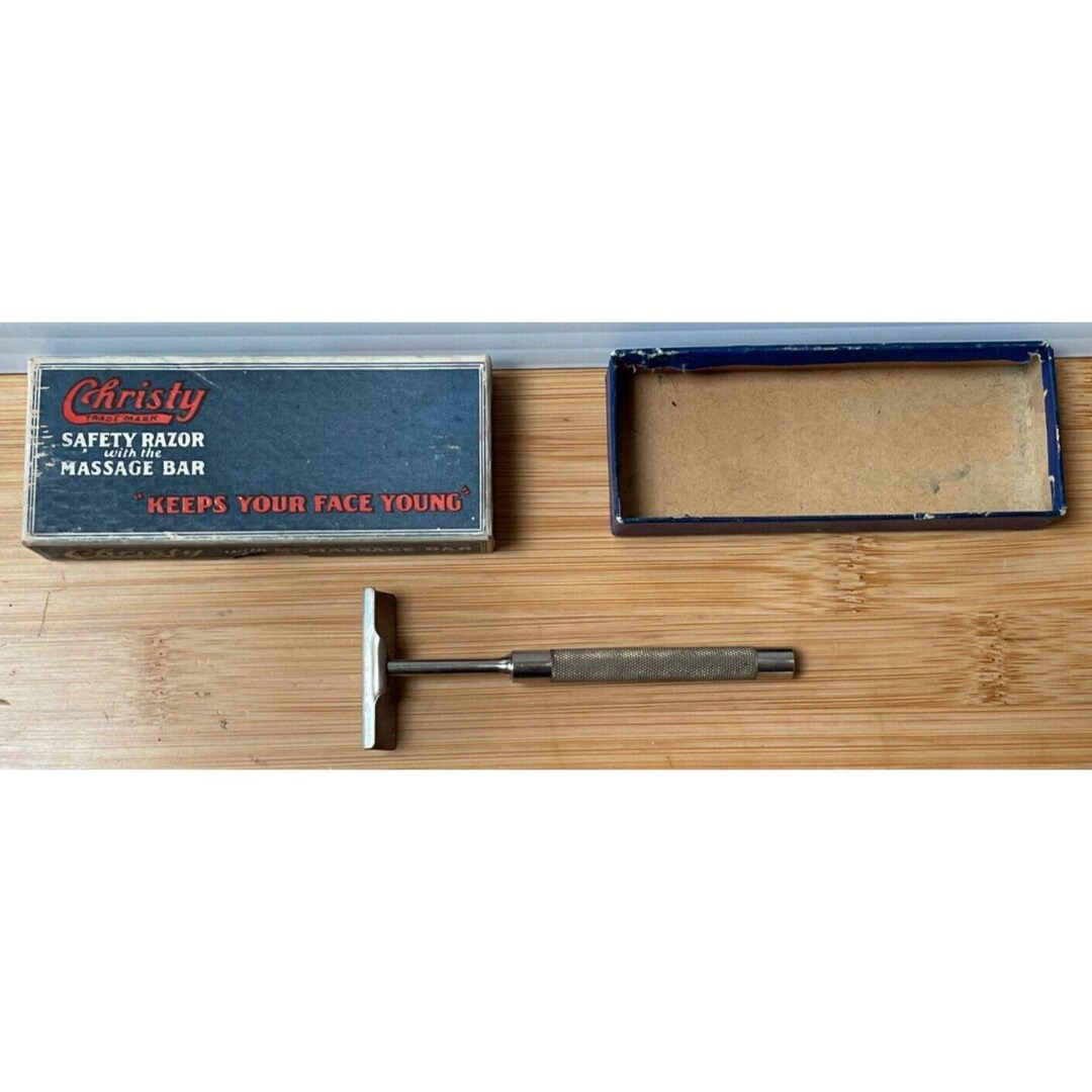 Vintage Christy Safety Razor With Massage Bar in Original Box - Etsy