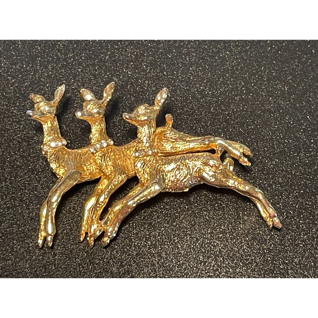 Brooch Pin - Reindeer- Gold Tone - Etsy