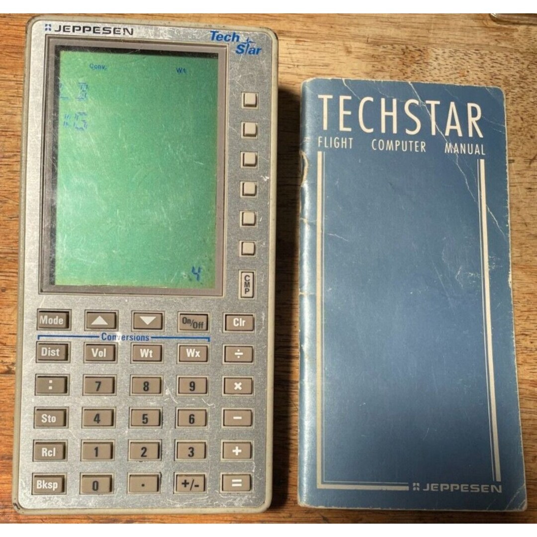 Jeppesen Tech Star Electronic Airplane Flight Computer W/manual Tested ...