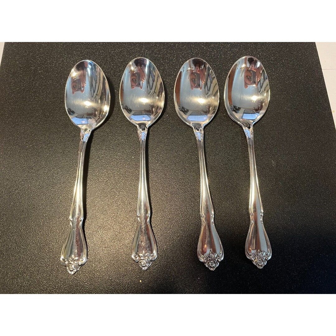 Oneida Arbor Rose True Rose Oval Soup Spoons 6.75" Lot of 4 - Etsy