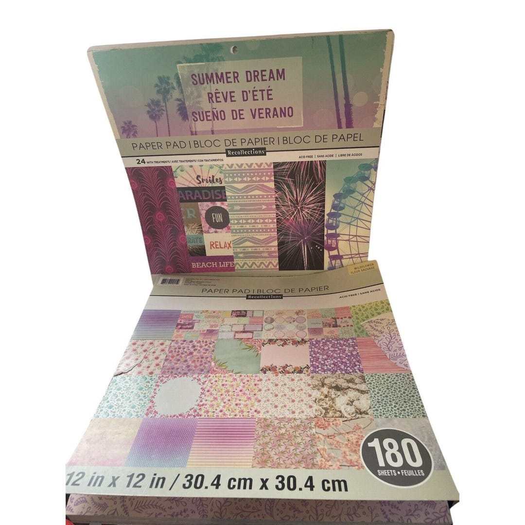 2 12 X 12 Scrapbook Paper Books Summer Dream & Wildflower - Etsy