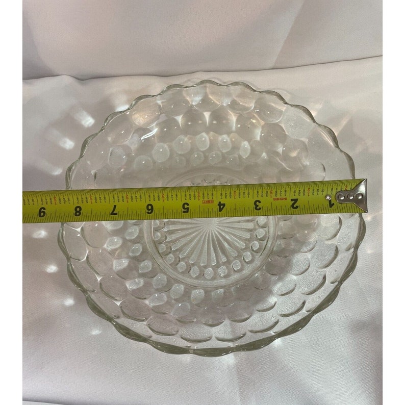 Anchor Hocking Serving Bowl Dish Bubble Pattern Round Clear Glass ...