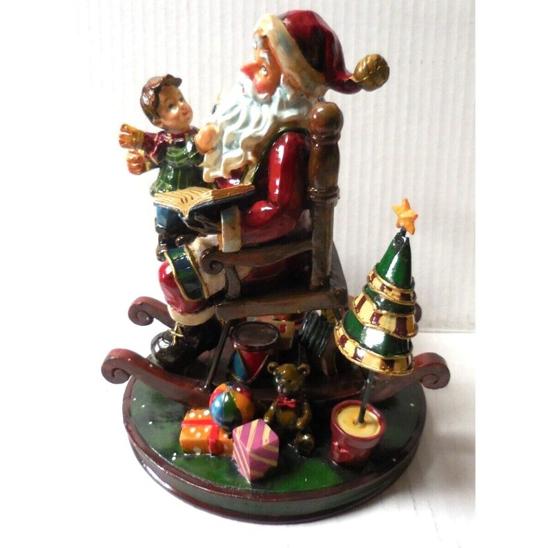 Santa Claus Display Figurine, Christmas Centerpiece, Santa in Rocker - Etsy