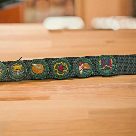 Vintage Girl Scout Scout Trefoil Buckle - Green Webb … - Gem