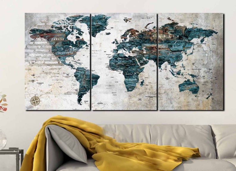 World Mapcustom World Maplarge World Map Wall Art custom - Etsy