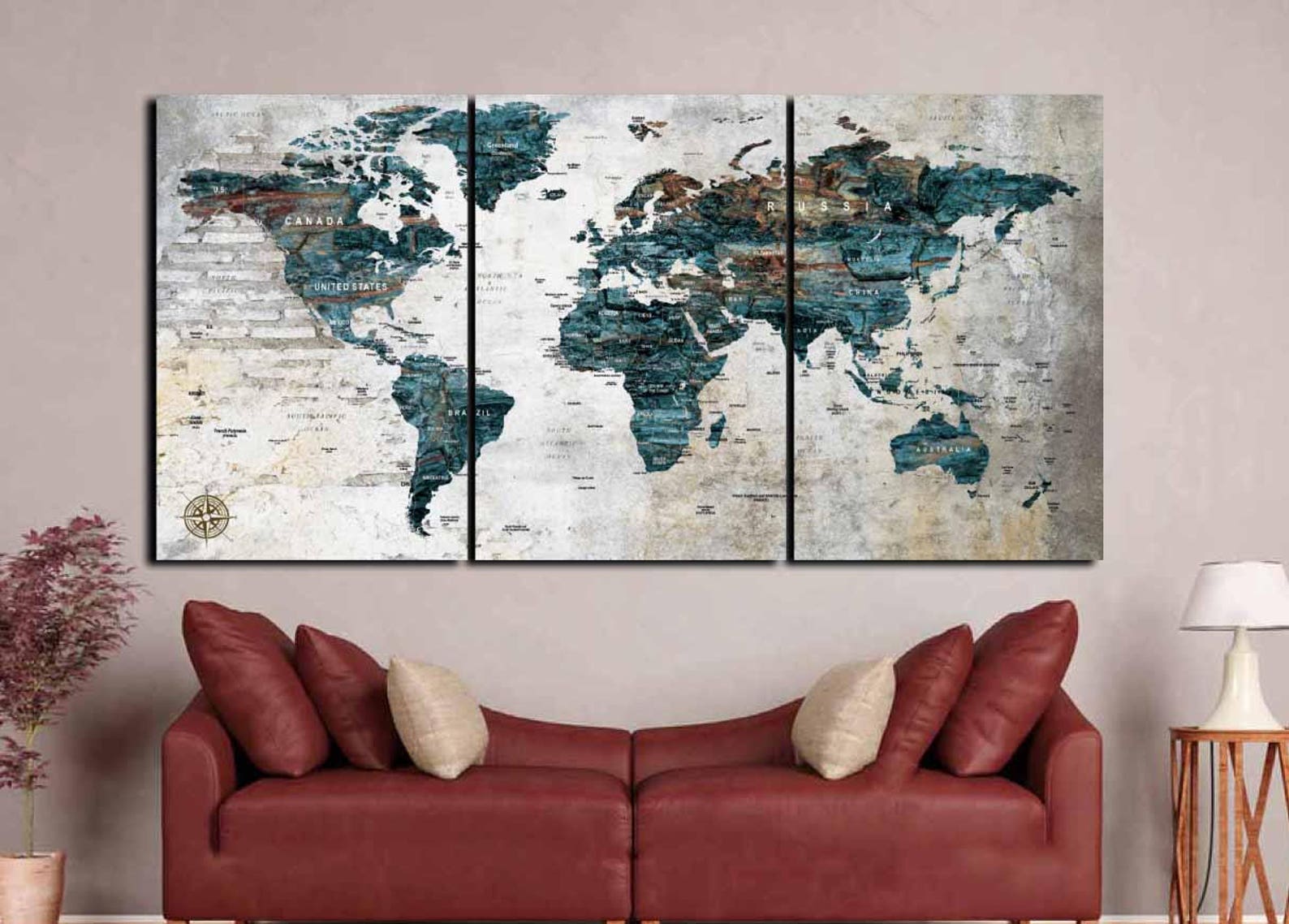 World Mapcustom World Maplarge World Map Wall Art custom - Etsy