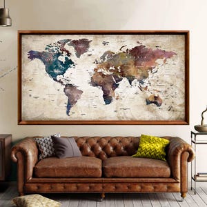 Large World Map Poster Printworld Map Wall Artworld Map Art - Etsy
