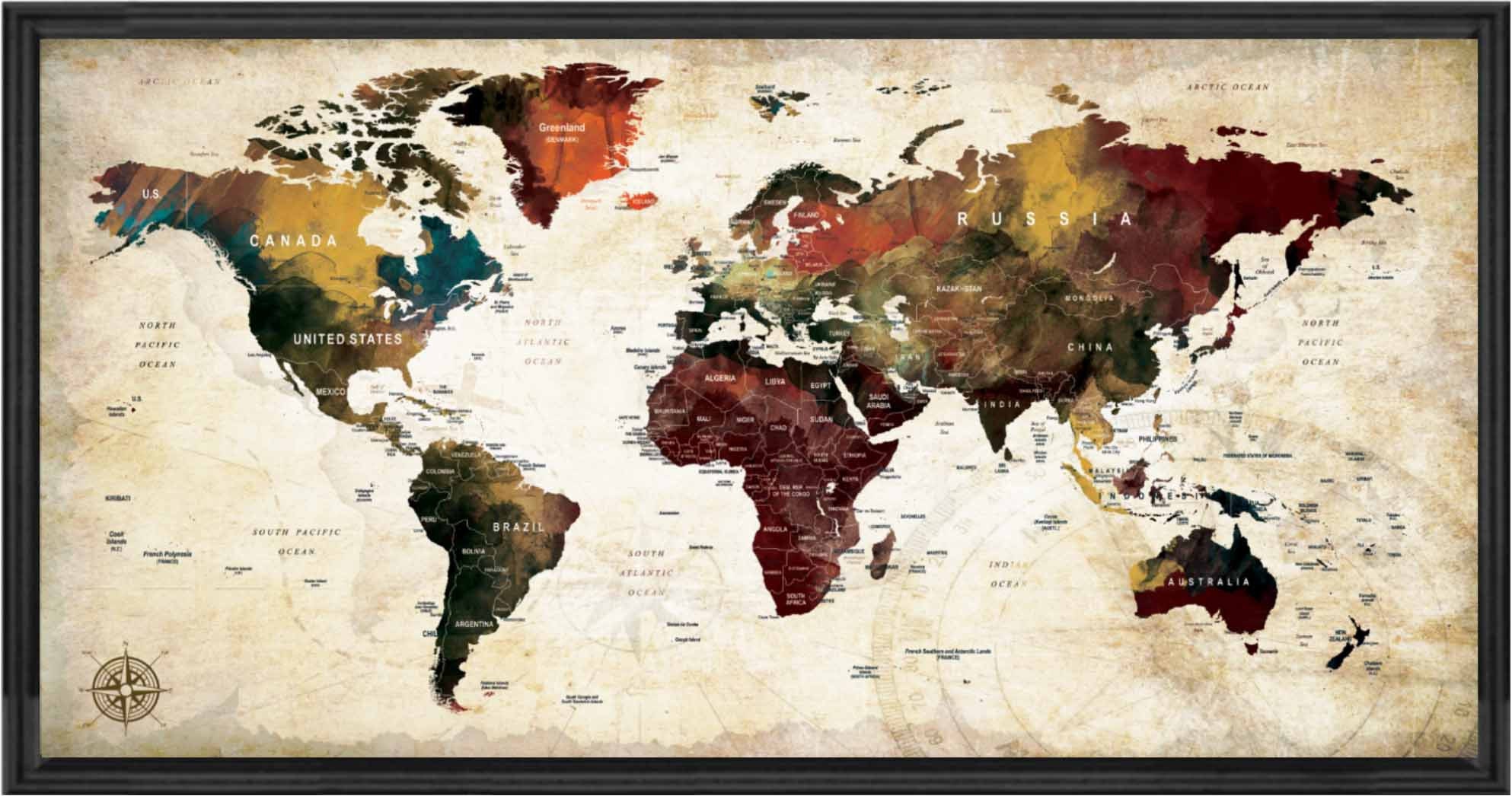 Large World Map Posterworld Map Printworld Map Decalworld | Etsy