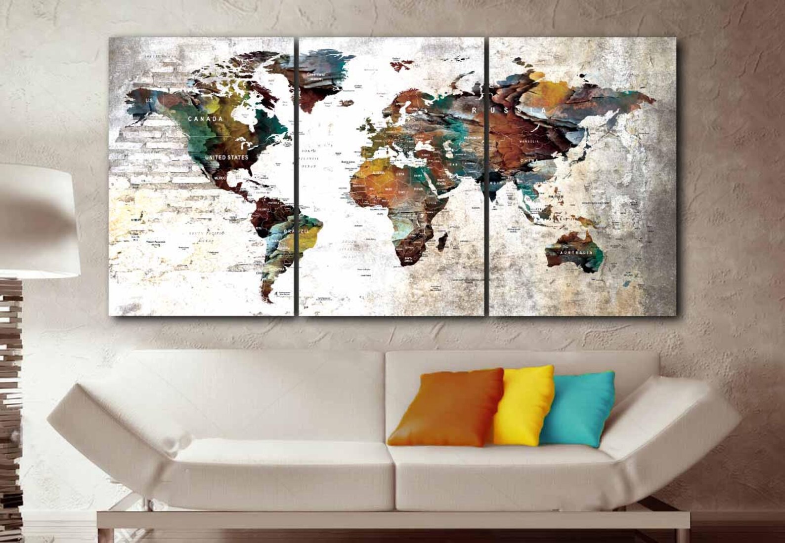 Large World Map Artworld Mapworld Map Wall Artworld Map - Etsy