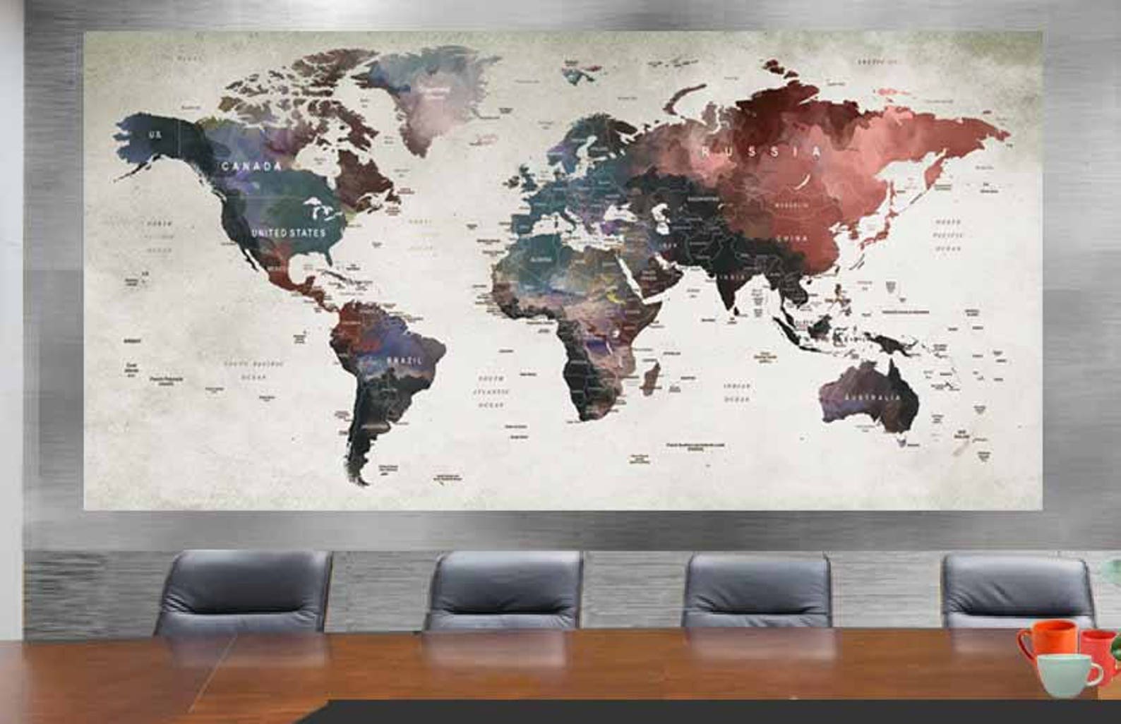 World Map Posterworld Map Wall Decalworld Map Printworld - Etsy